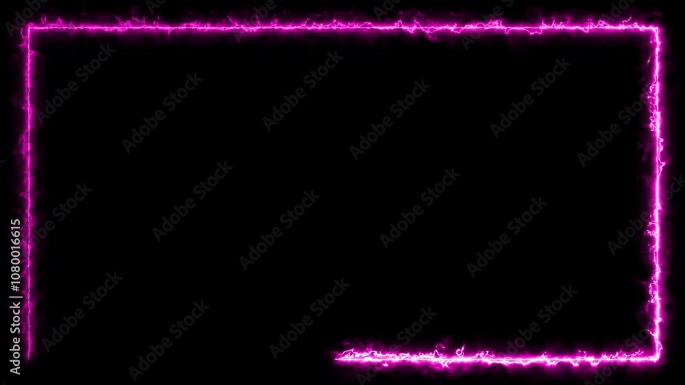 Electric Border Line Glow Animation, Animated Neon Electric Border Loop ...