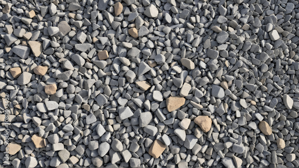 aggregate - a stack of gravel / grit of glauconite sandstone, dark and ...