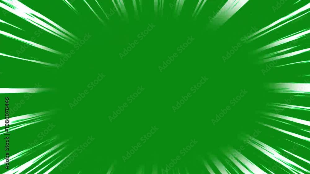 cartoon concentration lines animation. comic lines animation on green ...