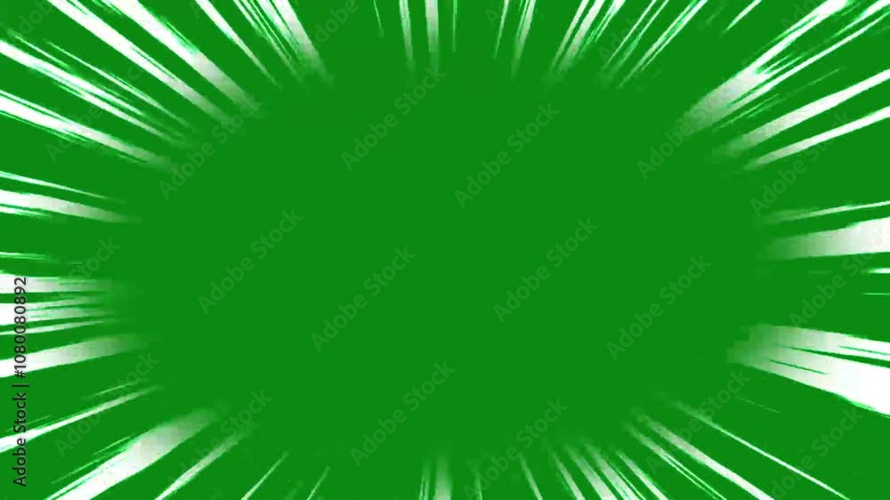 cartoon concentration lines animation. comic lines animation on green ...