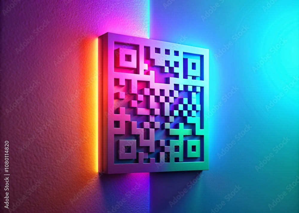 Here are four 25-word descriptions of a QR code design, focusing on ...