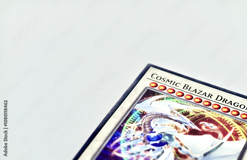 Jakarta, Indonesia - November 7th, 2024 - Cosmic Blazar Dragon Yu-Gi-Oh! card game isolated on ...