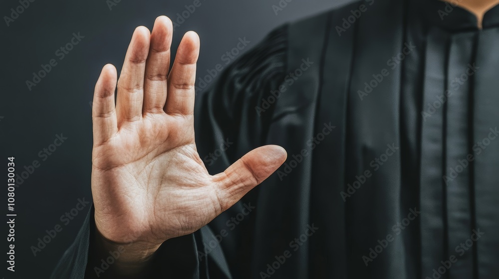 Hand Raised in Oath Vow of Commitment Promise Lawyer Judge Justice ...