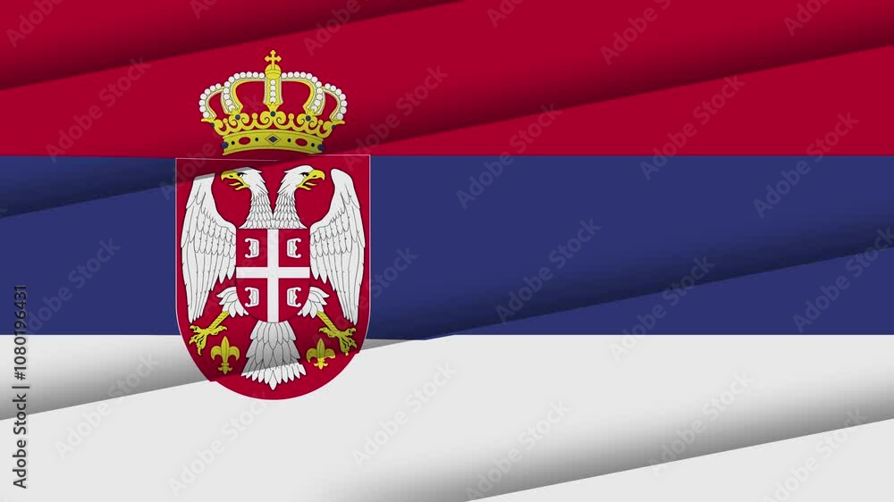 Serbia flag waving animation unique glasslike 4K waving flag animation ...