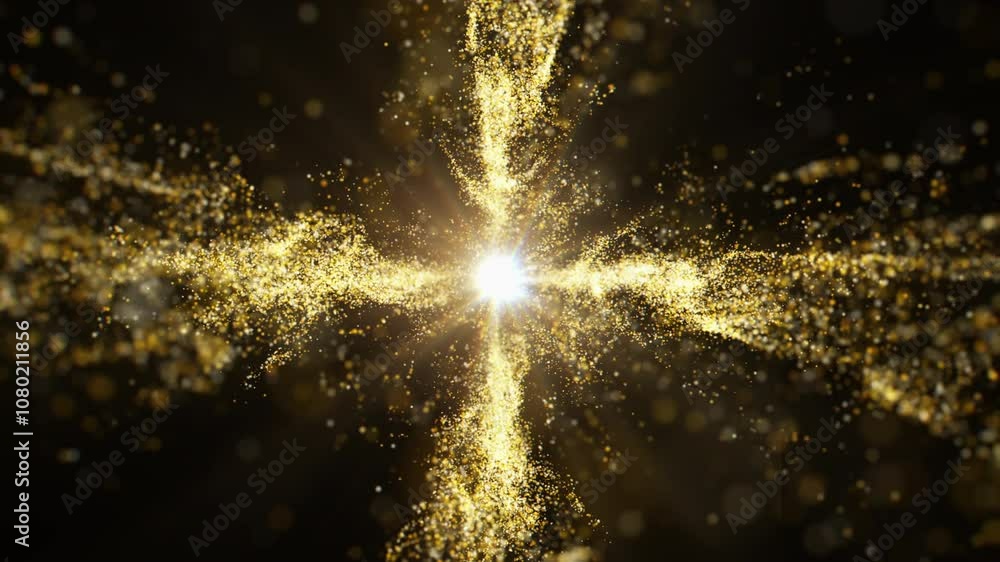 Golden Firework Explosion Effect - 4K 60 FPS Abstract Video Background ...