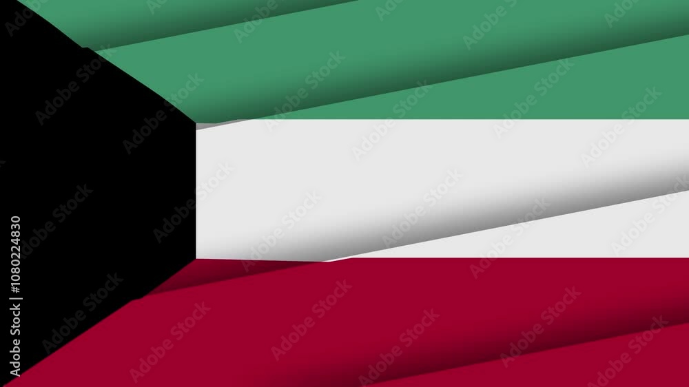 Kuwait flag waving animation unique glasslike 4K waving flag animation ...
