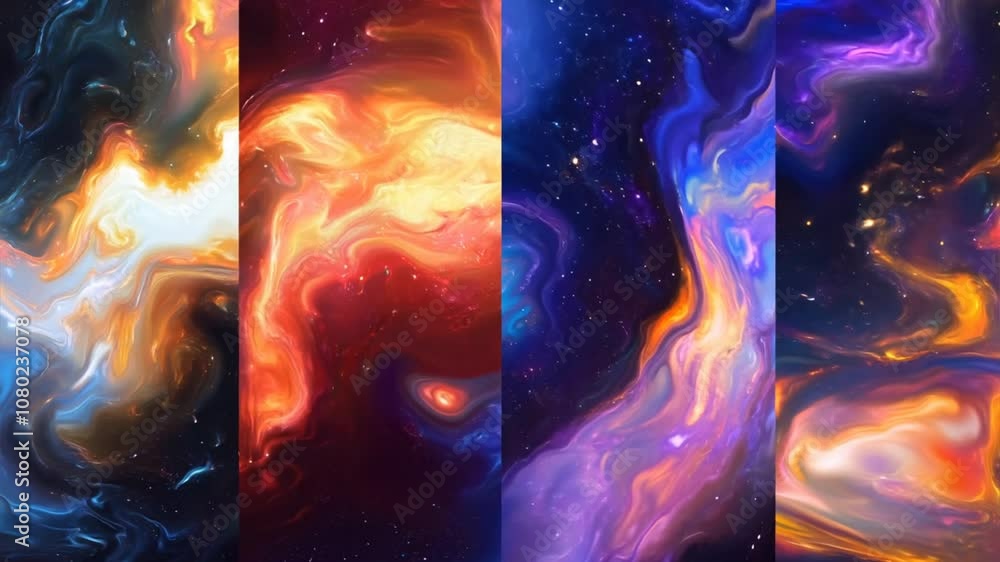 Abstract four elements wallpaper that combines fire, water, air, and ...