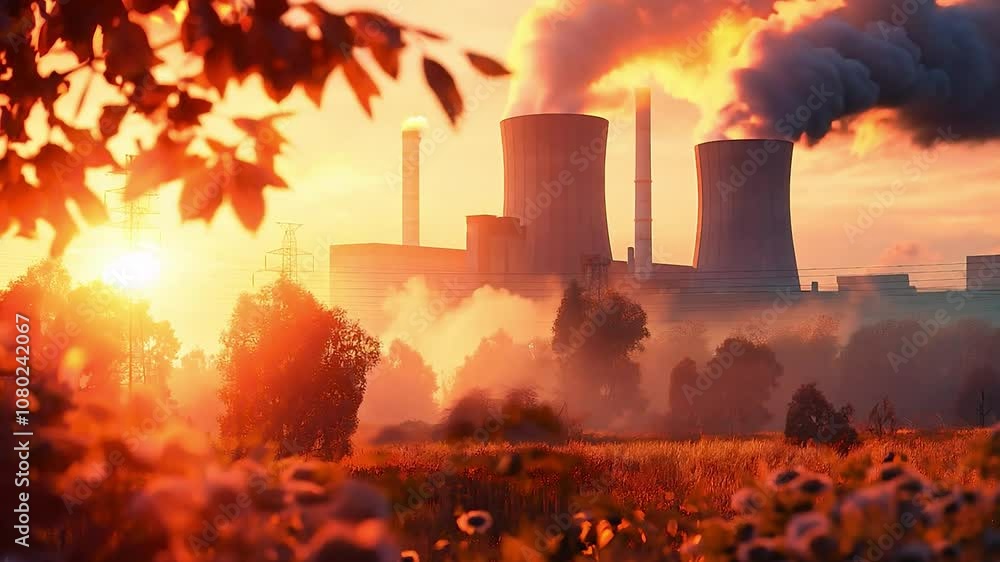 Global warming, a boiling world and hotter climate change. Industrial ...