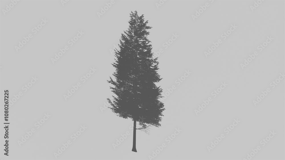 shadow pine spruce Christmas tree leaf in the wind blowing silhouette ...