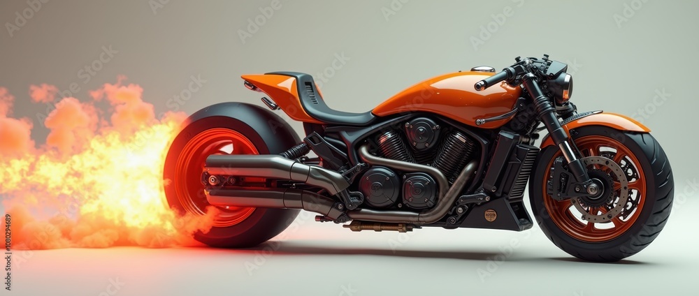 Futuristic Rocket-Powered Motorcycle with Angular Design and Boosters ...