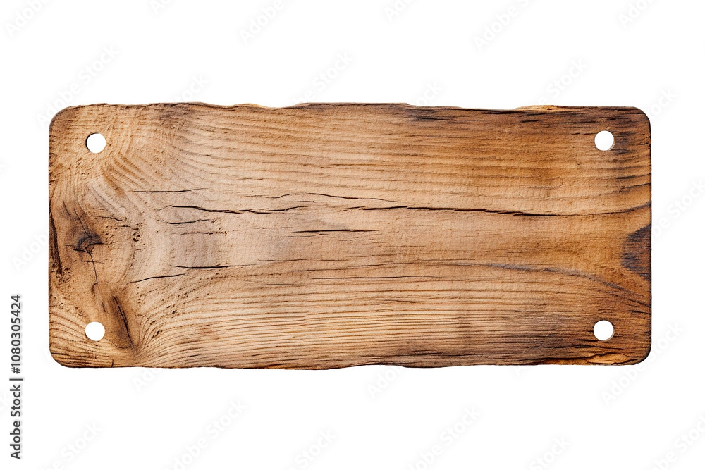 Rectangular wooden board, badge with rounded, chamfered corners. Plaque ...