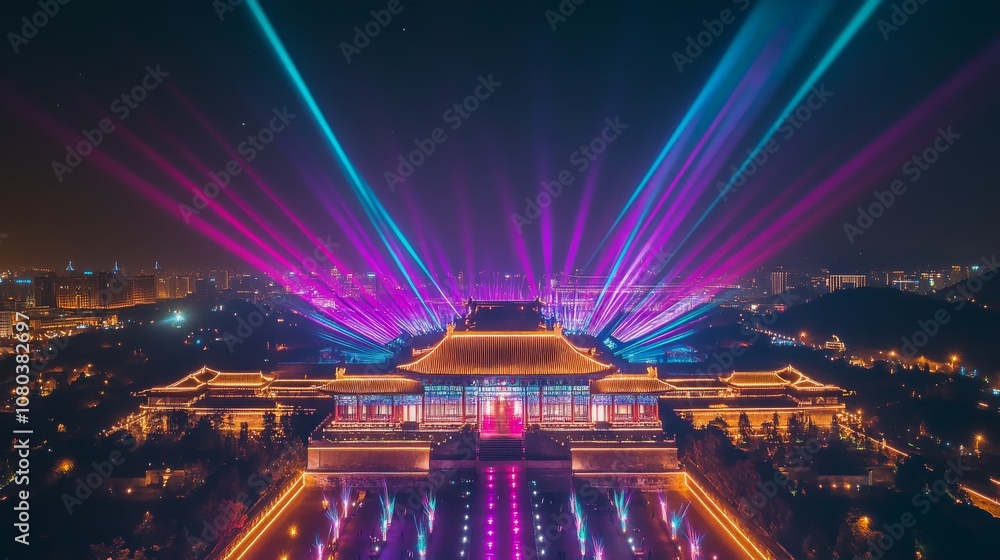 Vibrant 3D Laser Show Illuminating the Southern Branch of the National ...