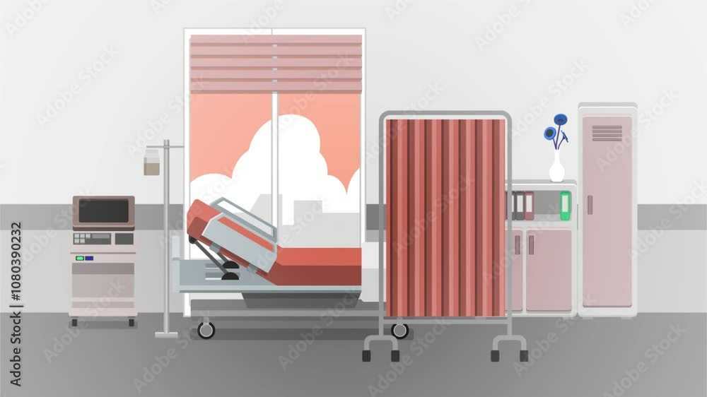 Hospital Waiting Room Animation | Animated Scene with Patients and ...