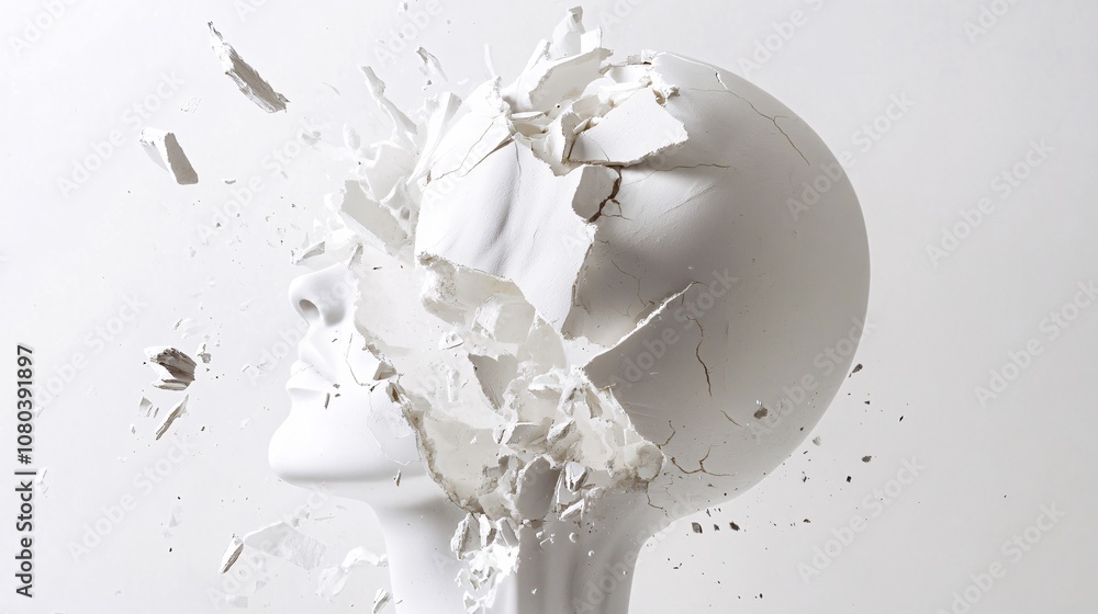 Shattered Mannequin Head: A Conceptual Depiction of Stress, Anxiety ...
