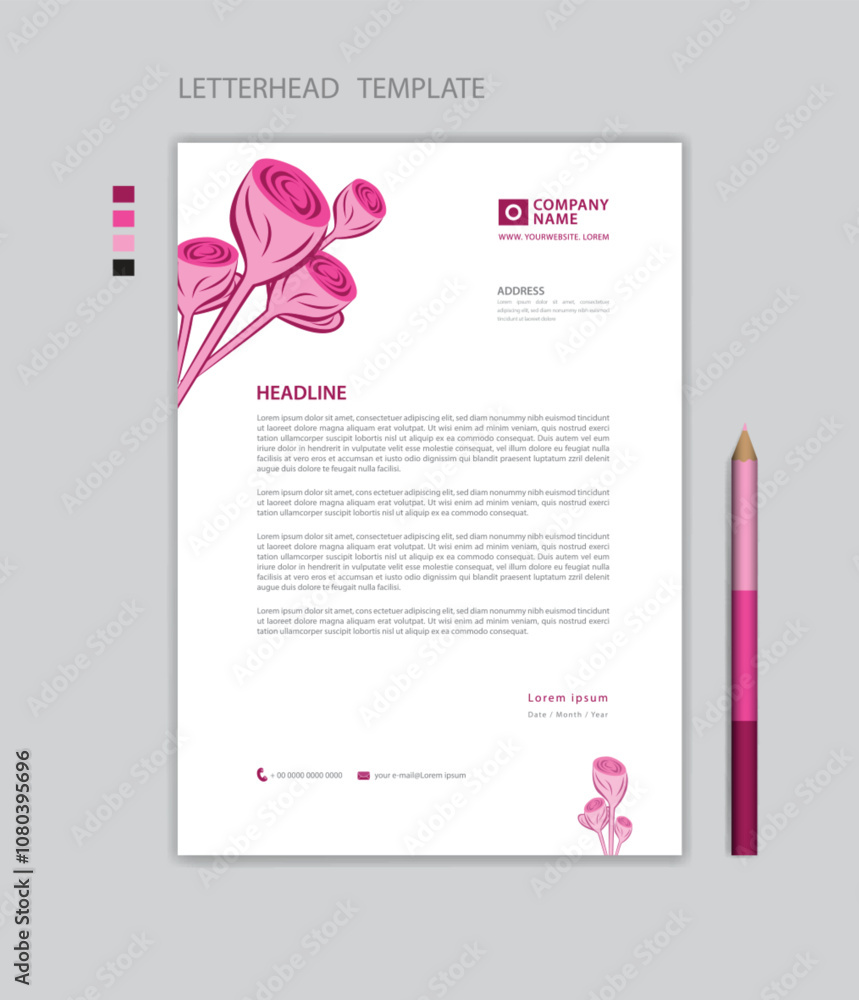 Creative Letterhead template vector, minimalist style, printing design ...