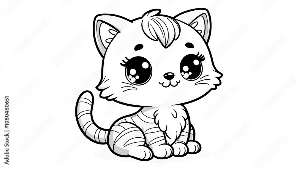 Adorable Cat-Themed Coloring Pages for Kids - Playful and Cute Cartoon ...