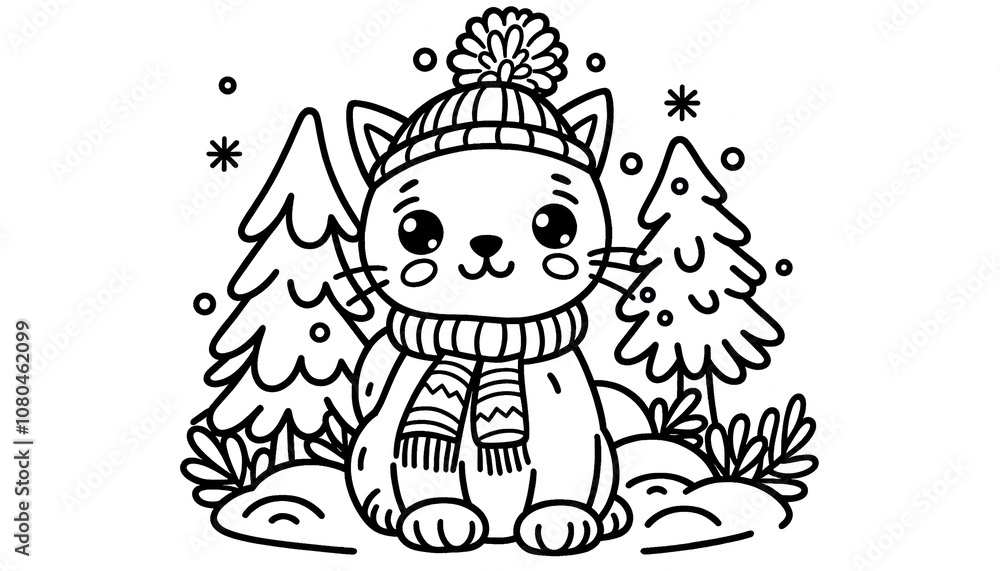 Adorable Cat-Themed Coloring Pages for Kids - Playful and Cute Cartoon ...