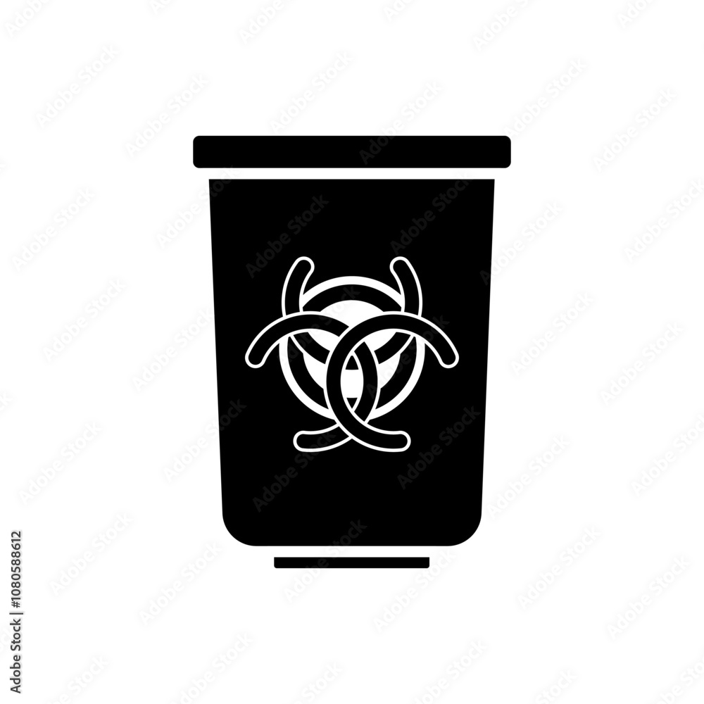 medical waste disposal, biohazard symbol, icon isolated on white ...