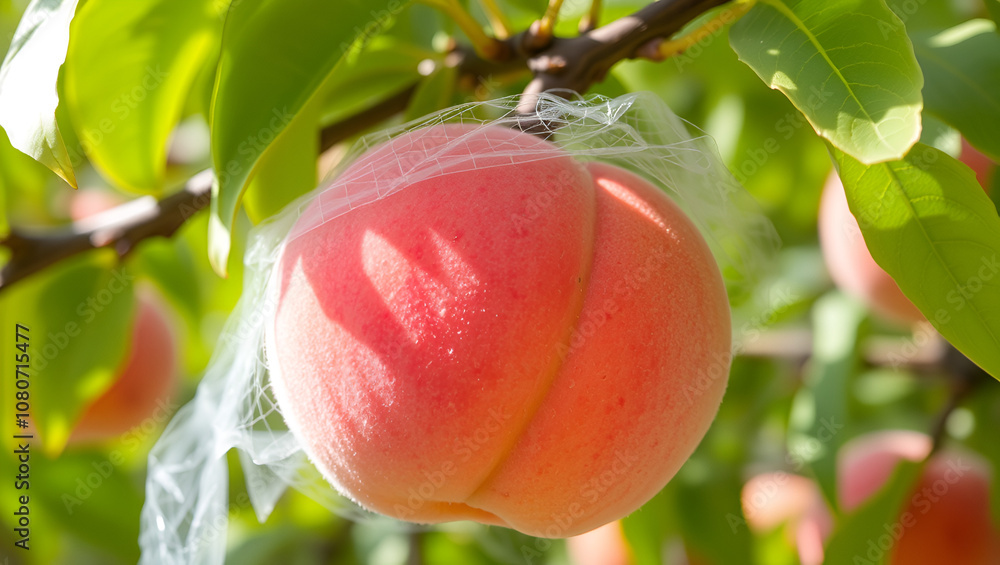 Photo & Art Print A semi dwarf variety of hardy peach tree is bearing a ...