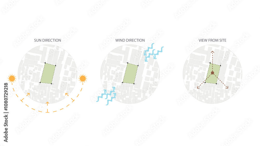 architecture site analysis symbol icon element drawing graphic flat ...