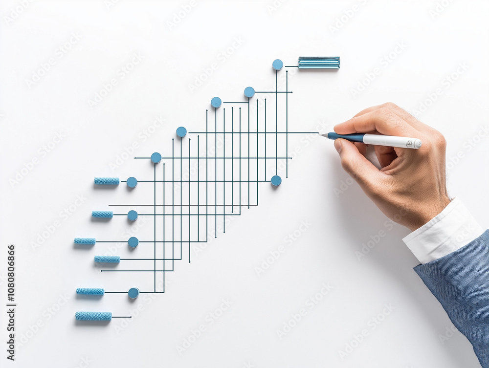 Project manager holding a Gantt chart for planning Stock Photo | Adobe ...