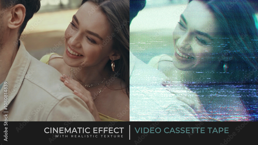 TV Screen Video Cassette Tape Effect Stock Template | Adobe Stock