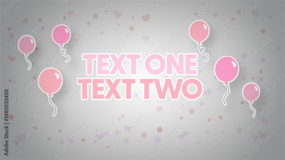 Baby And Kids Title Cards Balloons Stock Template | Adobe Stock