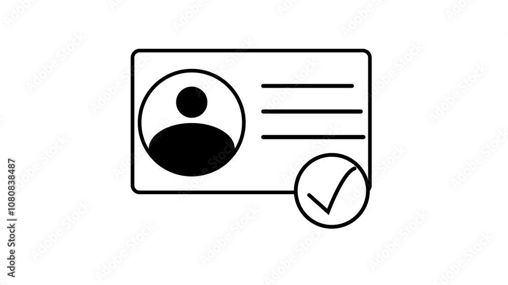 ID Card animation icon. Identity card icon animation personal data ...