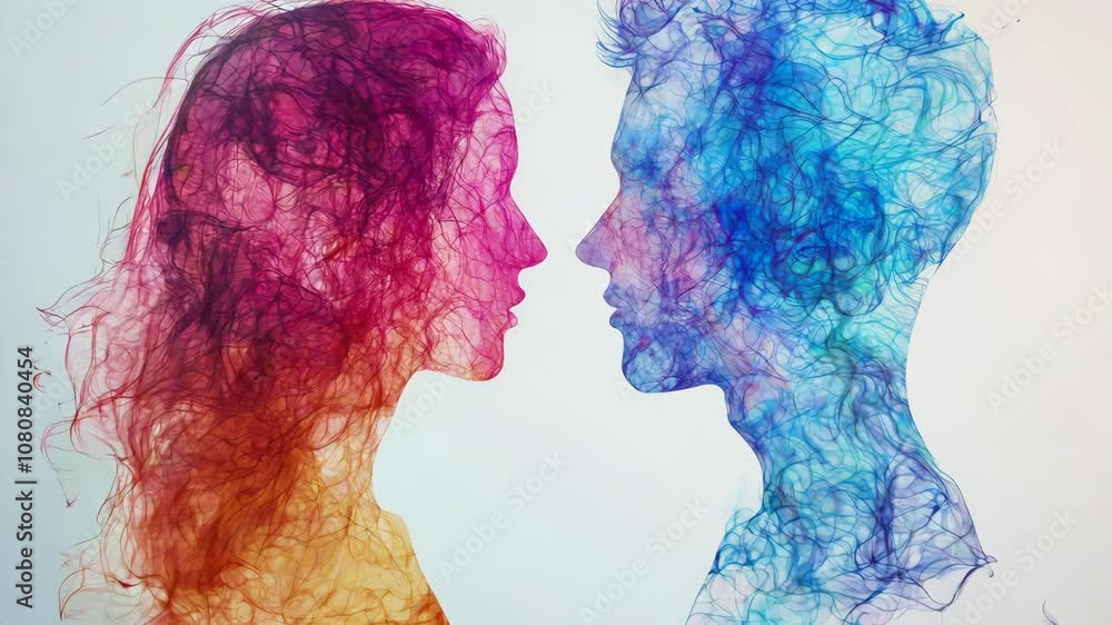 A bold, modern of a paired male and female symbol, often used to ...