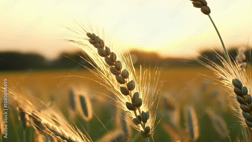 depicted beautiful food concept macro video 4K ear crop grain cereal ...