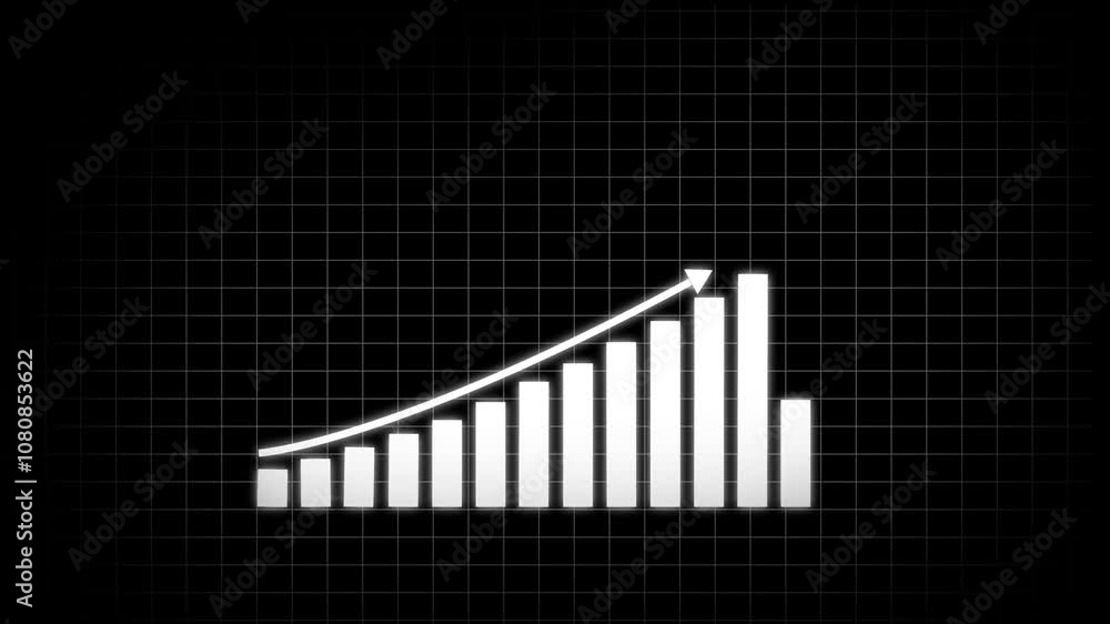 Business growth concept in graph chart showing marketing sales profit ...