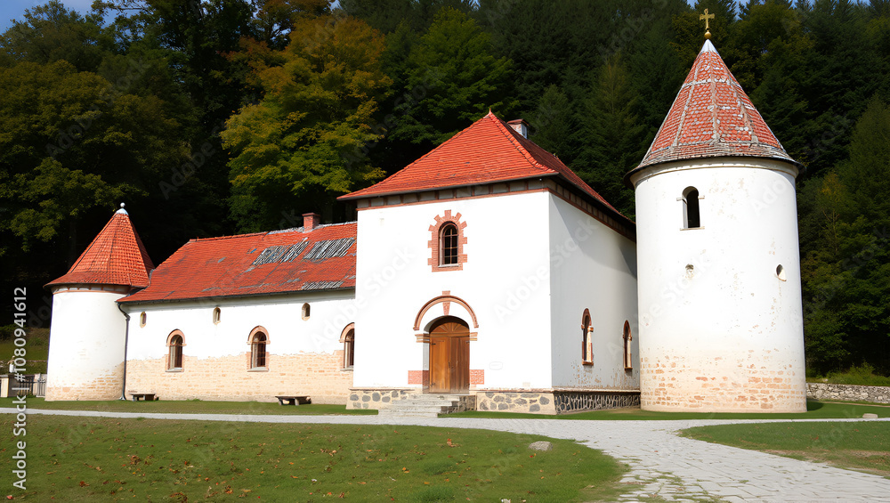 Kovilj Monastery in Serbian Vojvodina, on the southern edge of the ...