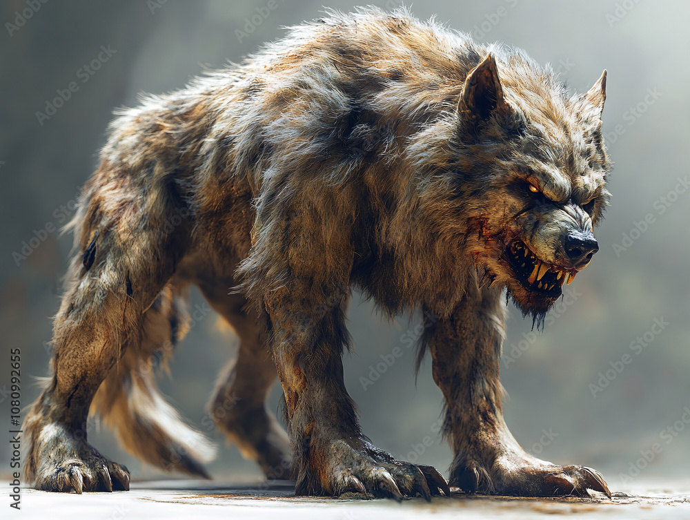 Adolescent Werewolf with Gaunt and Lanky Build in a Dark Fantasy ...