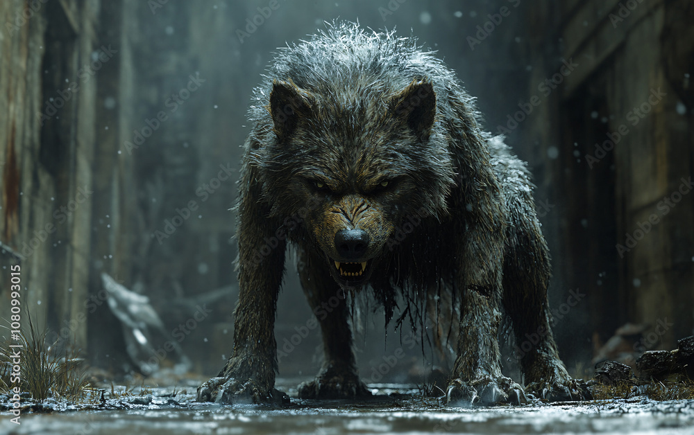 Adolescent Werewolf with Gaunt and Lanky Build in a Dark Fantasy ...