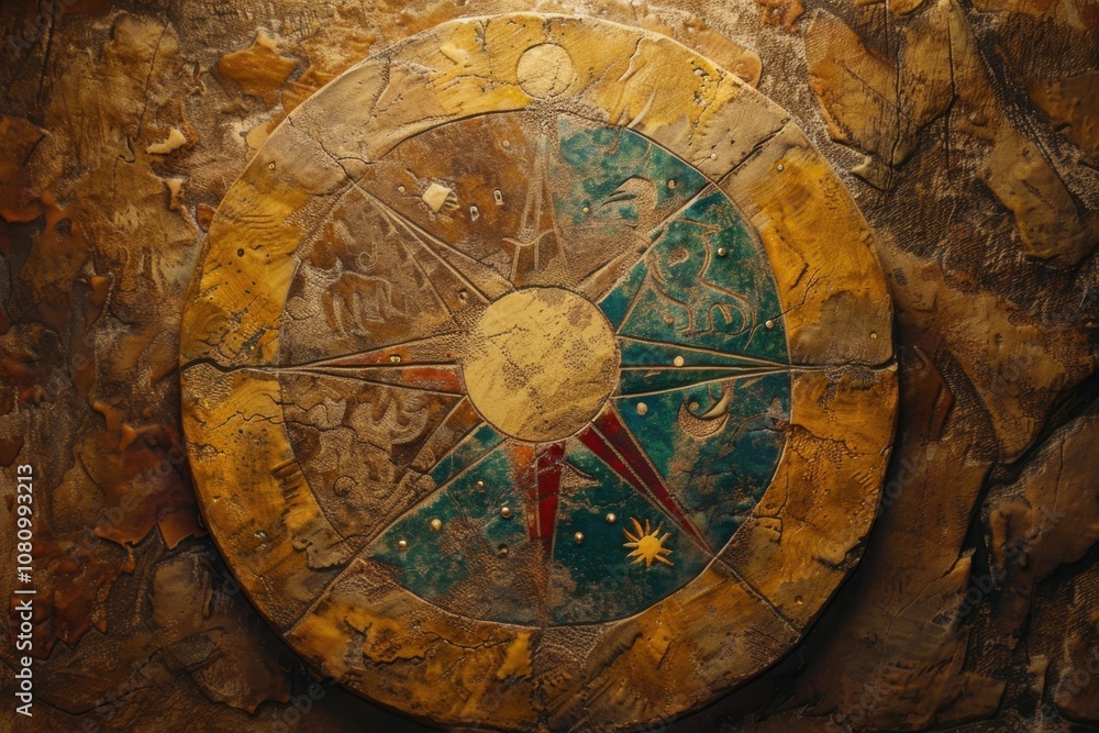 Animal spirits in minimalist Native American Medicine Wheel under ...