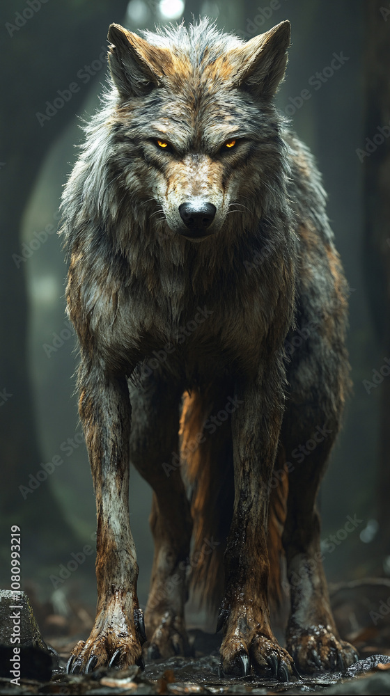 Adolescent Werewolf with Gaunt and Lanky Build in a Dark Fantasy ...