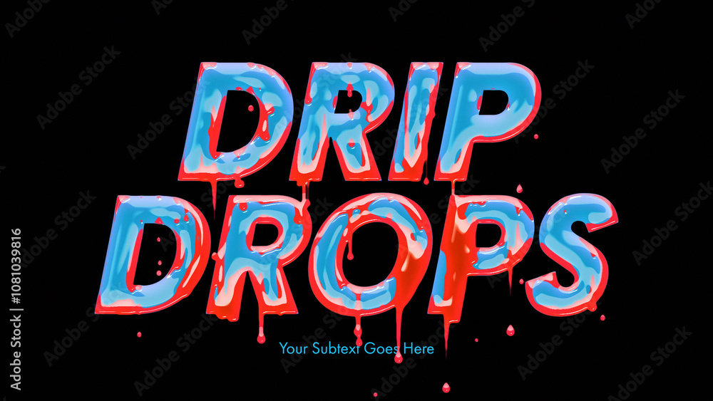 Drip Drops Titles Stock Template | Adobe Stock