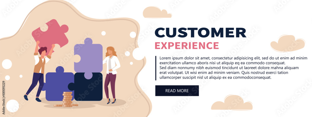 Customer experience abstract concept vector banner scene. Project ...