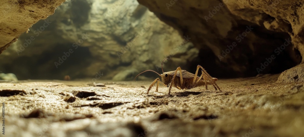 Cave Cricket in its subterranean habitat, a mesmerizing close-up ...