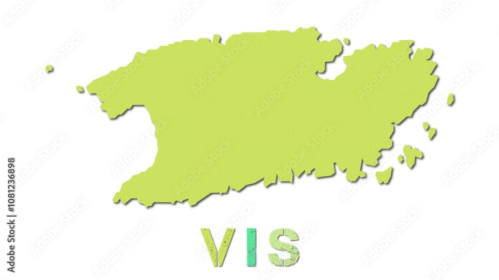 Vis map with paper regions. Animated island map growing from regions ...