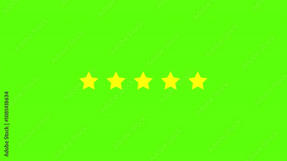 5 star rating animation, star rating animation on green screen, 5 star rating on green screen ...