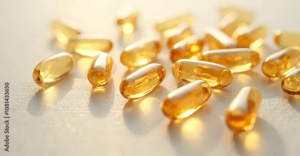 Exploring health benefits of omega-3 capsules home product photography ...
