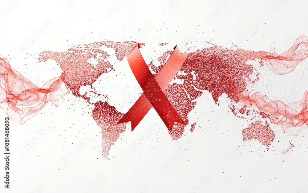 World AIDS Day: a background design featuring a banner with ample copy ...
