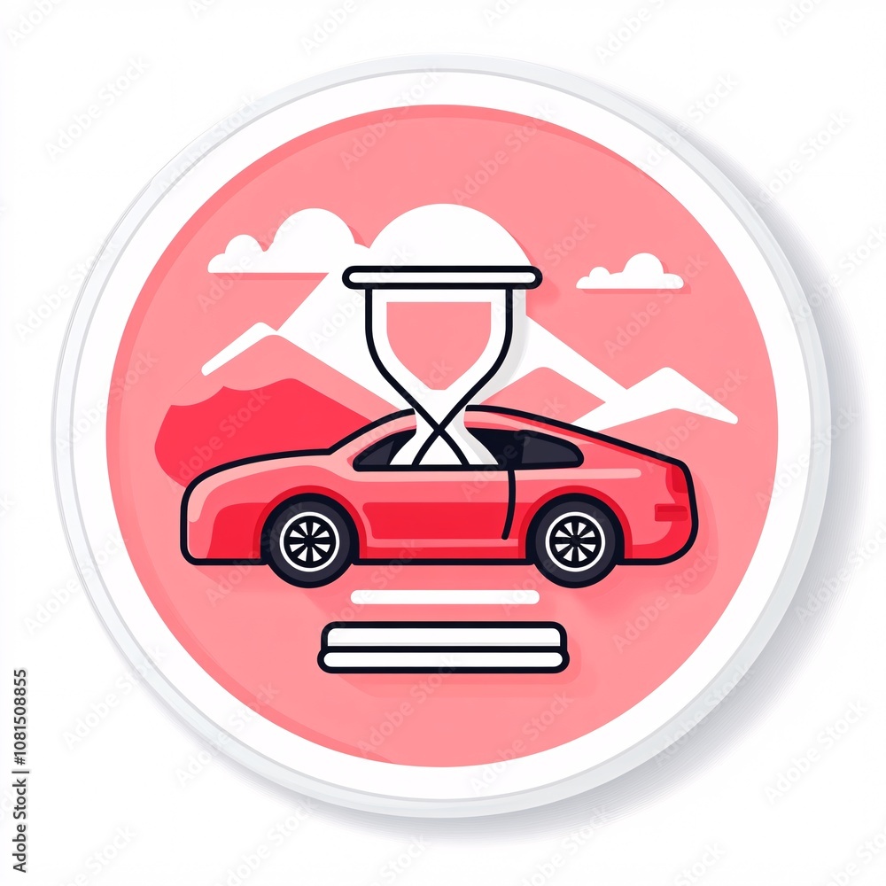 2408_036.A simple vector icon illustration depicting of vintage car ...