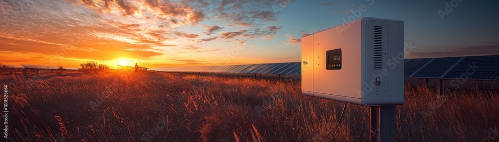 Technician conducts thorough inspection of solar inverter in expansive ...