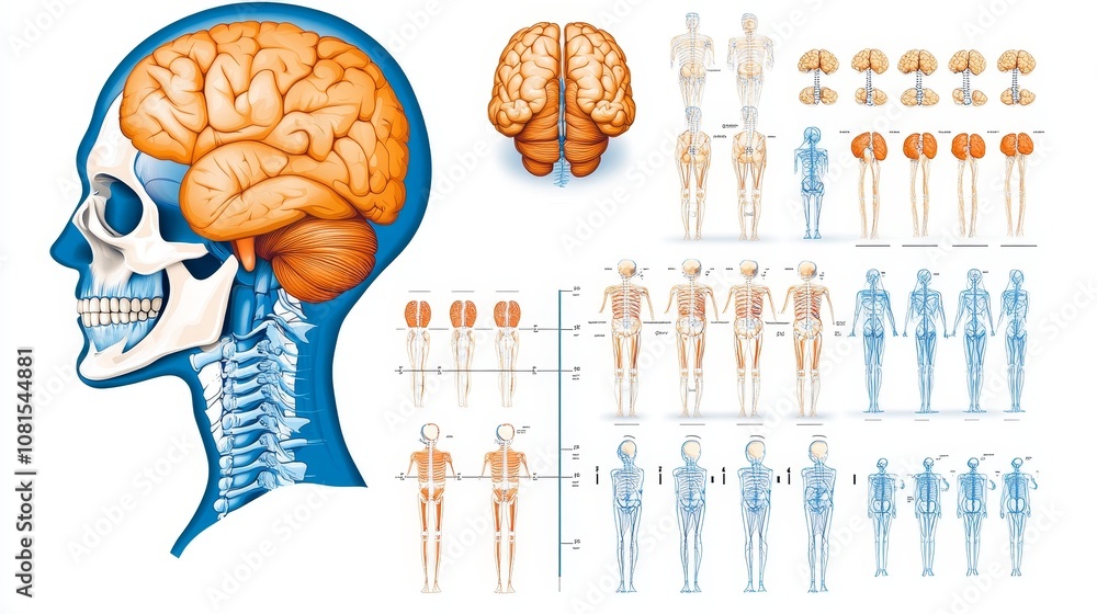Human Anatomy Brain Skull Nervous System Skeletal System Musculature ...