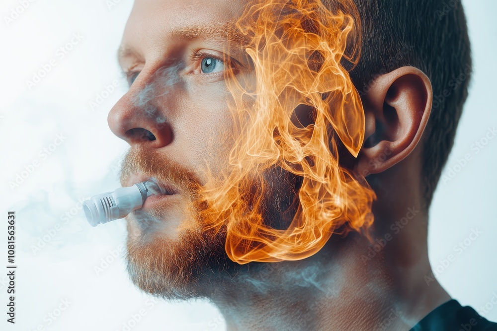 Double exposure of an athlete with an inhaler and bronchial tubes ...
