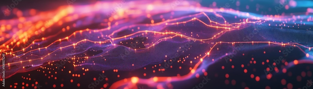 3D digital world map with glowing network lines and nodes, showcasing ...