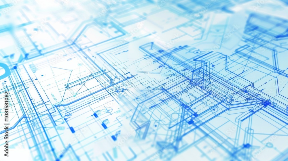 The blueprint of equity, featuring overlapping transparent blueprints ...