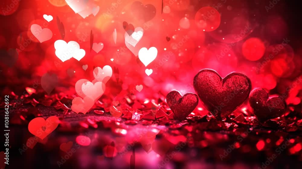 33 seconds of computer generated love heart shapes floating up and away ...